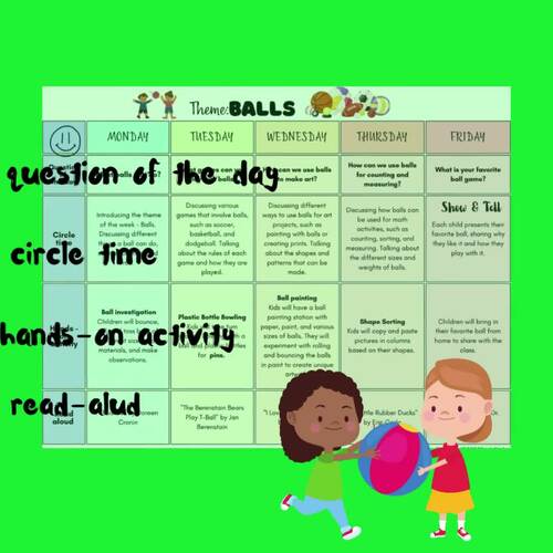 BALL STUDY- Preschool Weekly Lesson Plan by PavlyStyle | TPT