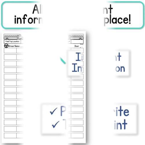 Field Trip Form- Bus Seating Chart and Behavior Log | TPT