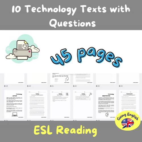 10 Technology Texts with Questions For A2–B1 ESL Learners Online & In ...