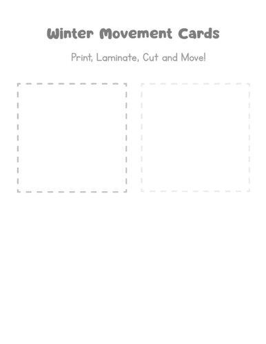 Winter Movement Cards - Christmas Movement and Matching Cards - Brain Break