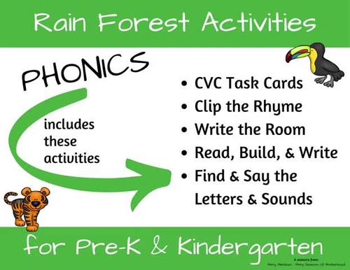 Rainforest Animals Phonics Activities by Misty Mendoza - Joyful Lessons
