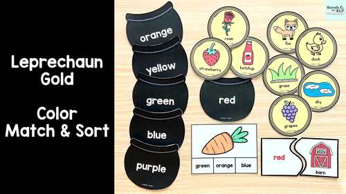 Leprechaun Pot of Gold Color Match and Sort Activities for St. Patrick ...