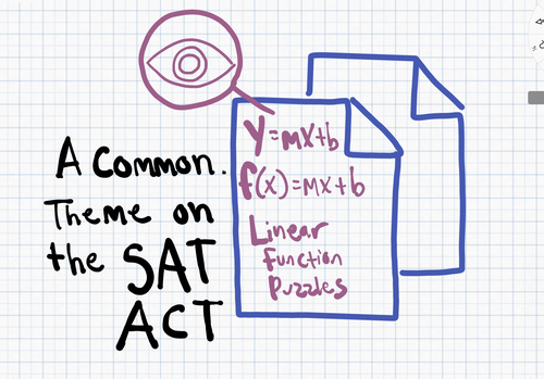 y=mx+b as a common puzzle on the SAT/ACT - video lesson and practice