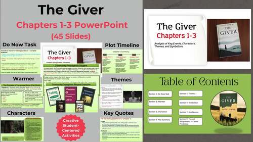 The Giver by Lois Lowry Chapters 1-3 PowerPoint (PPT) Summary and Analysis