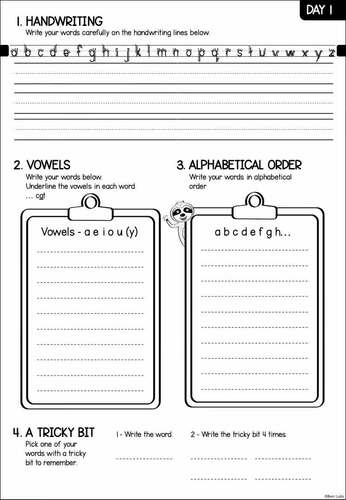 Independent Spelling Activities For Any Word List - Word Work Worksheets