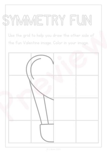 Valentine's Day Symmetry Worksheets & Math Coloring Activities | TPT