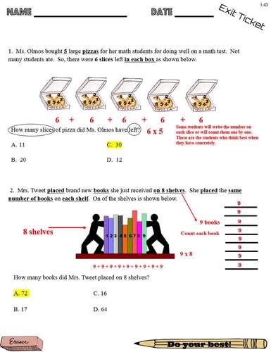 Exit Tickets (3rd grade math) TEKS/STAAR-aligned by The Striped Apple
