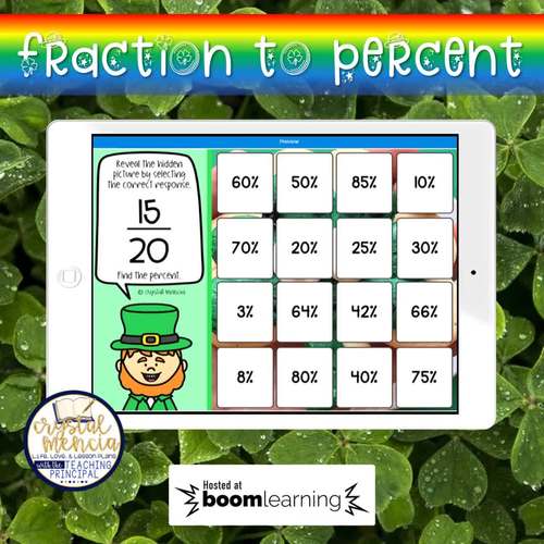 St. Paddy 6RP3 Converting Fractions to Percents Reveal a Picture Boom ...