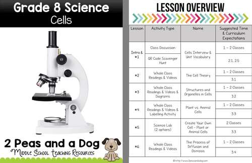 Grade 8 Science Cells by 2peasandadog | Teachers Pay Teachers