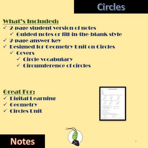 Circles and Circumference Geometry Guided Notes Circles Unit | TPT