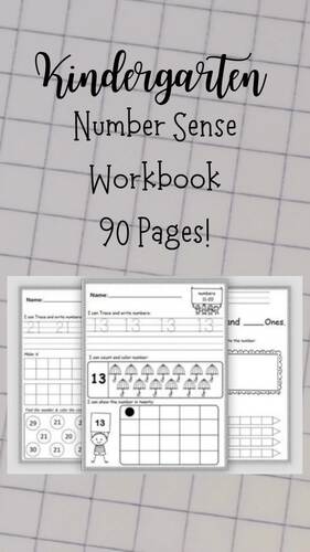 90 Page Kindergarten Number Sense Worksheet Set by Flower Power Teacher