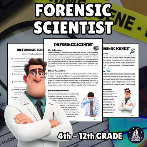 Forensic Scientist Reading Comprehension | Career Exploration Worksheet