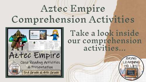 Aztec Empire Close Reading Passage & Comprehension Activities | 3rd–4th ...