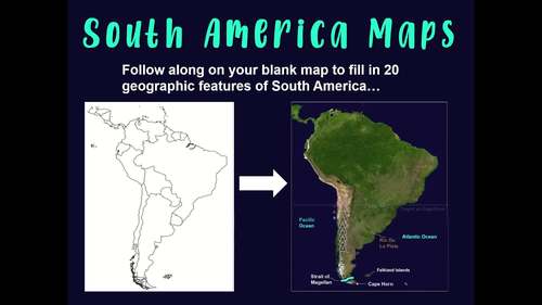 South America Map Activity - engaging, follow-along 22-slide PPT (w ...