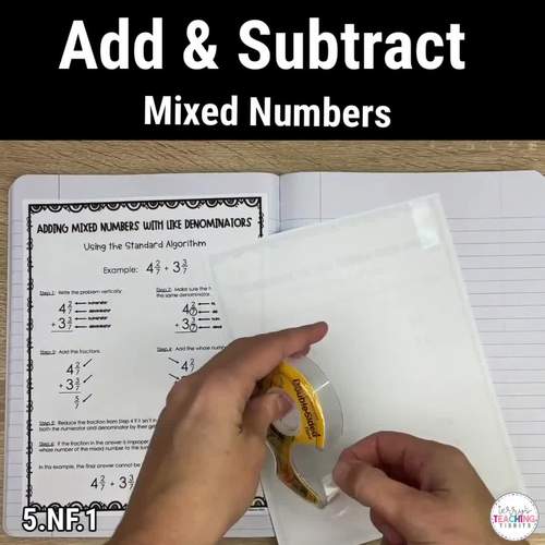 Add and Subtract Mixed Numbers Printable Resource Pack | TpT