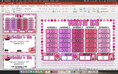 Editable Valentine's Game Show Template | Jeopardy Style Review Template