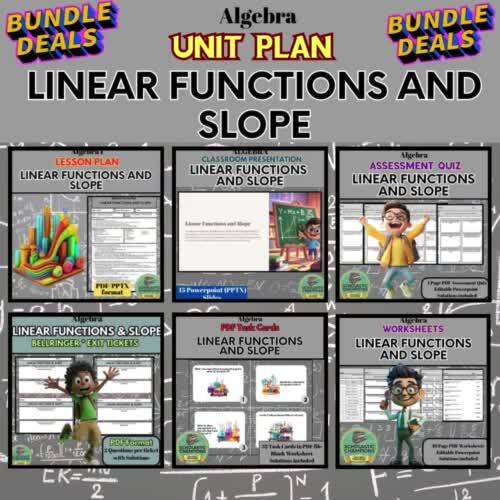 LINEAR FUNCTIONS AND SLOPE - Unit Curriculum BUNDLE by Scholastic Champions