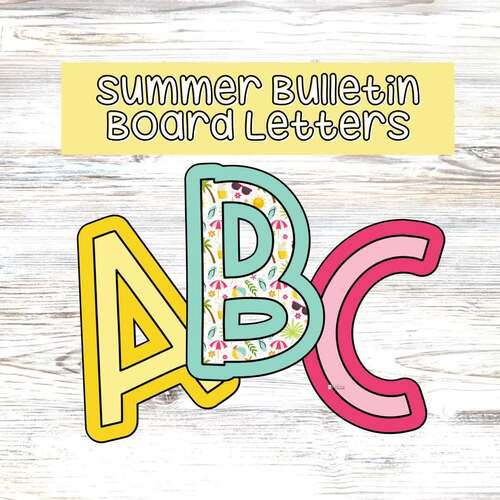 Summer Themed Bulletin Board Letters & Numbers, Elementary Classroom Decor