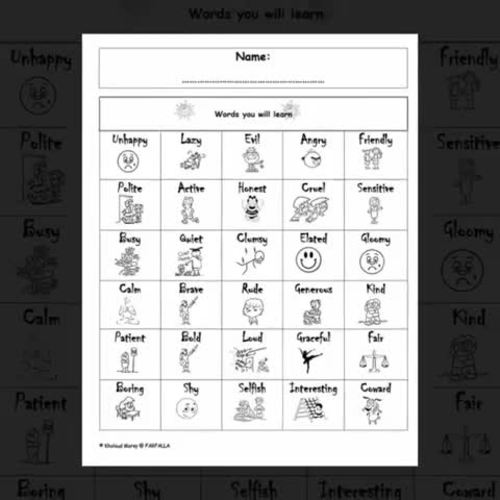 Character Traits -ADJECTIVES- WORD MAP by FarFalla | TPT