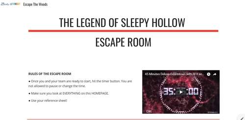 The Legend of Sleepy Hollow, Digital Escape Room, Escape The Woods ...