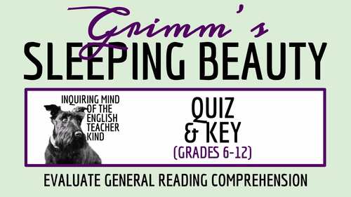 "Sleeping Beauty" Quiz and Answer Key | Brothers Grimm Fairy Tale ...