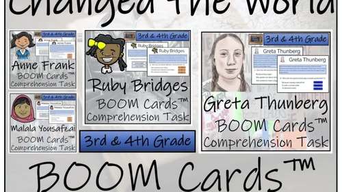 Inspirational Women BOOM Cards™ Comprehension Activity Bundle 3rd & 4th ...