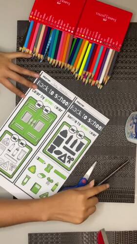 Back to School Color Sorting Craft | Locker-Themed Cut and Paste & Color