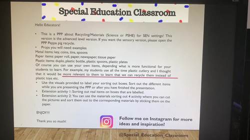 Science Materials and Recycling in Special Education Autism Sensory ...