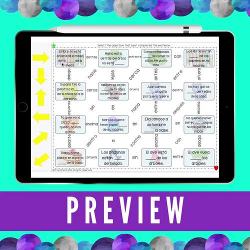 Maze | Spanish Prepositions Practice | Digital & PDF by Profe Zulita