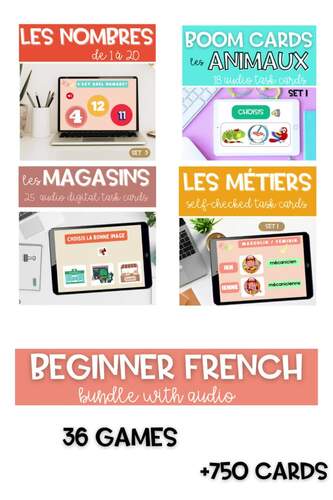 END OF YEAR MEGA SALE Core French French Beginners Units and Games SET 1