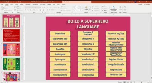 No Prep Digital Language Build a Superhero Game by Speech Therapy Plans