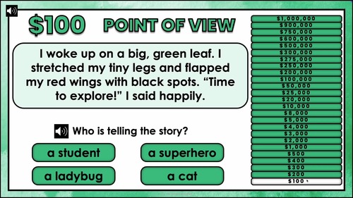 Author's Point of View Game Show Reading Review Games Test Prep Quiz Show