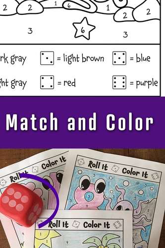 Color by Number | Roll a Dice | Coloring Pages | Numbers 1-10 | Number ...