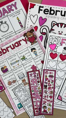 February Reading Bingo Challenge February Reading Logs Bookmarks Fun Bundle