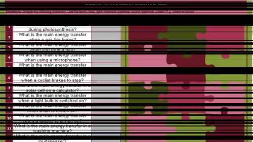 Energy Transformations Jigsaw Puzzle Mystery Reveal by Abaco Education Zone