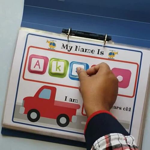 Toddler Name Building Activity for Busy Binder, Preschool Curriculum