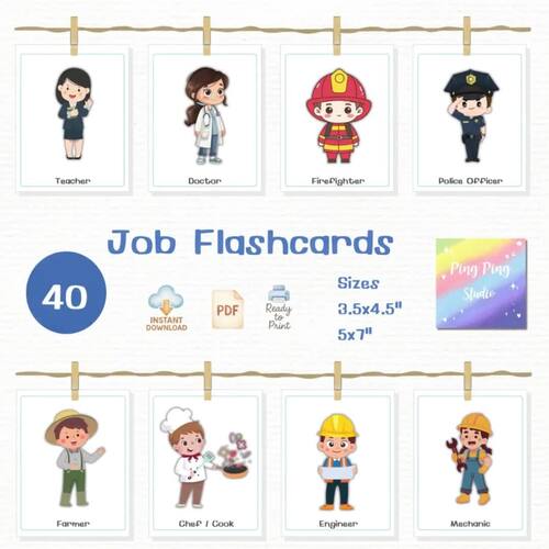 Occupations Poster & Job Flashcards Set | Community Helpers Printable