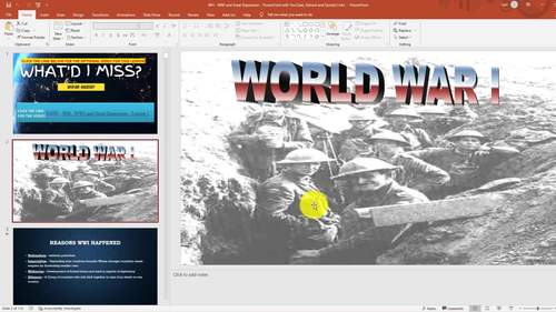 World History - WWI and Great Depression - PowerPoint w/YouTube ...