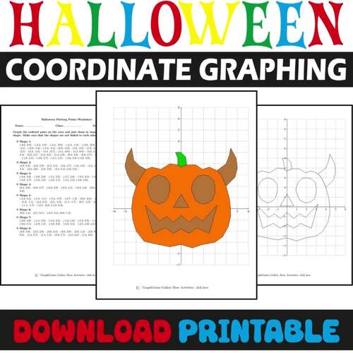 Fun Pumpkin Coordinate Graphing - Halloween Coloring Page And Plotting ...