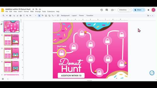 Math Fact Fluency Practice - FUN Digital Donut Games 1st, 2nd, 3rd Grade
