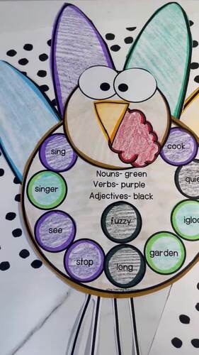 Halloween and Thanksgiving Parts of Speech Crafts by The Teaching Diva ...