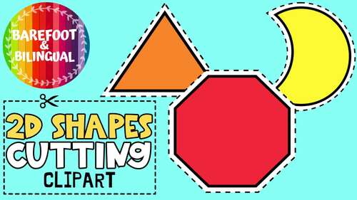 2D Shapes Cutting Clipart | Geometry Images for Scissors Skills & Fine ...