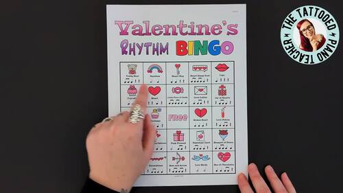 Valentine's Day Rhythm Bingo | Music Bingo Game for Beginners (Note Values)