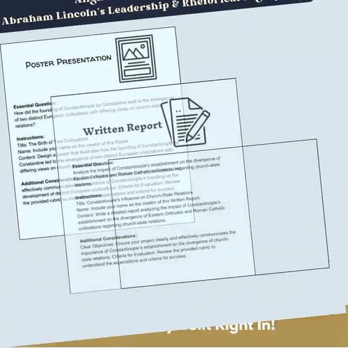 Abraham Lincoln’s Presidency and Key Speeches • PBL Choice Board — HSS ...