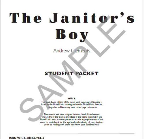 The Janitor's Boy Novel Units® Student Packet Novel Study | TPT
