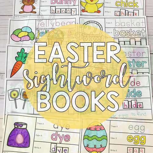 Easter Word Books for Kindergarten Writing Center by A Teacher and her Cat