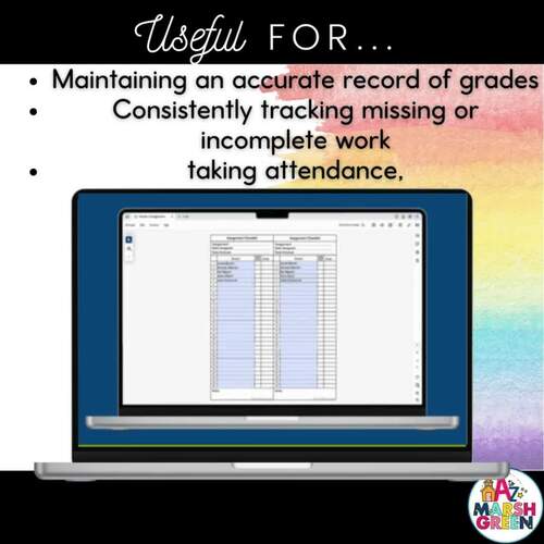 Editable Printable Assignment Checklist by A to Z Marsh-Green | TPT