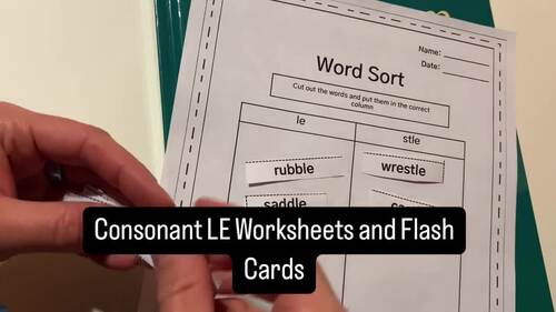 NO PREP Phonics Orton Gillingham Consonant LE Worksheets and Decodable Text