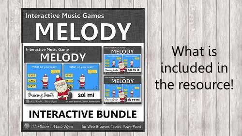 Christmas Music Activities Interactive Solfege Games BUNDLE {Dancing Santa}
