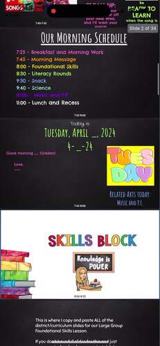 Week-Long Daily Slidedeck Templates: Full Week (easy to edit!) by ...